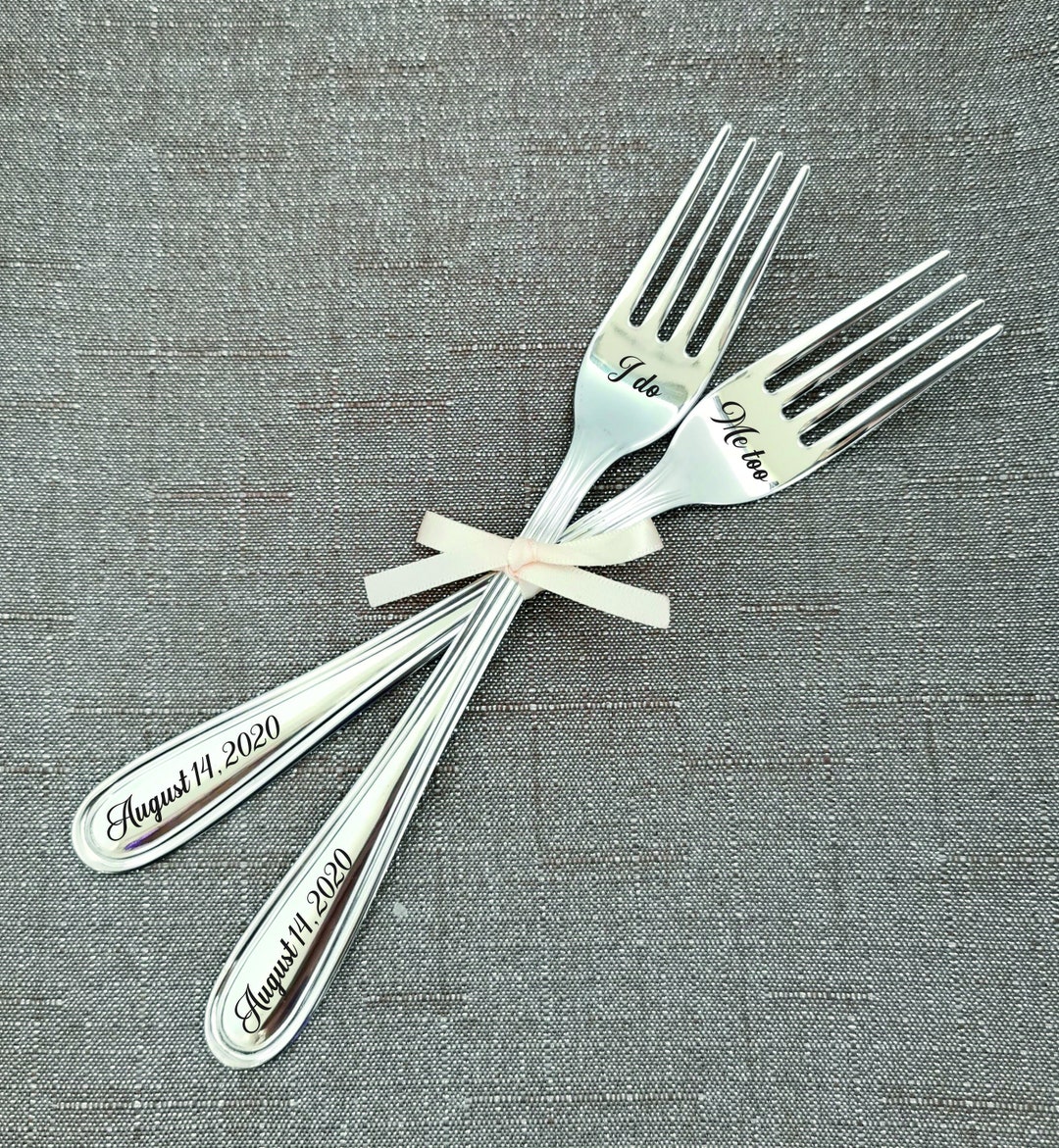 Wedding Forks for Couple, Engraved Flatware for Bride and Groom ...