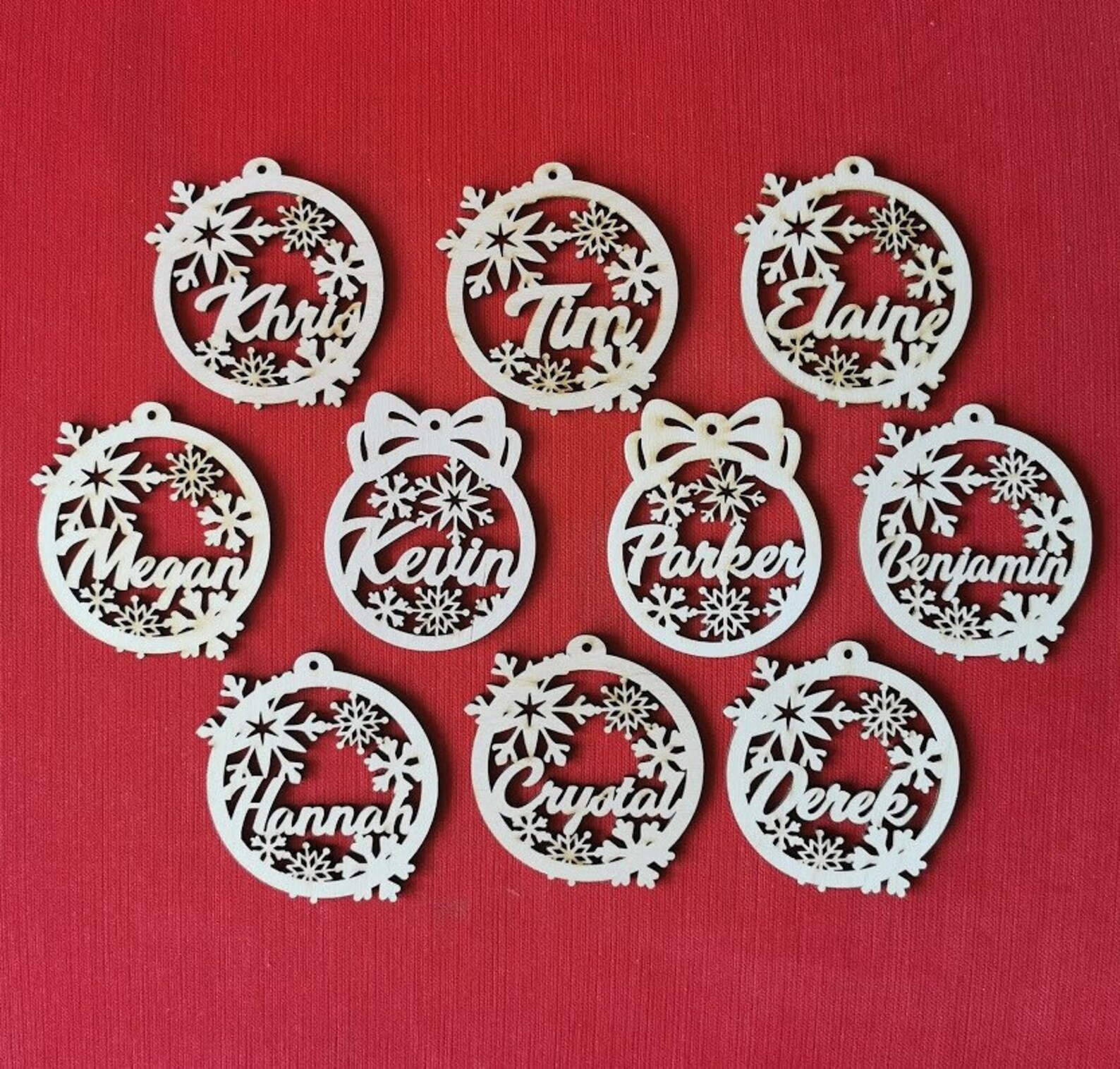 60 Personalized Name Ornaments Laser Cut Christmas Tree | Etsy