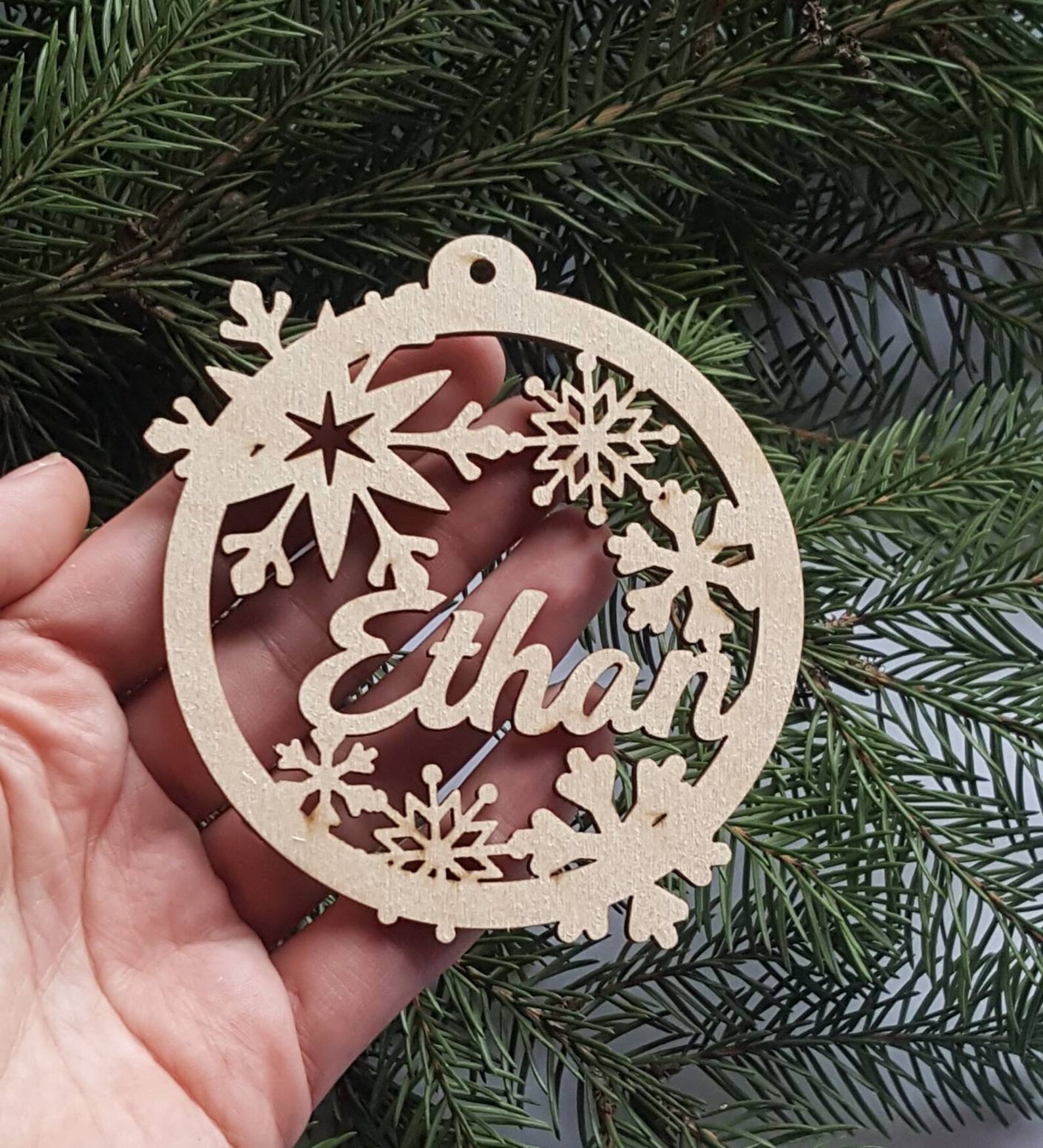 Personalized Name Snowflake Custom Christmas Tree Decoration - Etsy