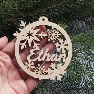 Personalized Name Snowflake, Custom Christmas Tree Decoration Gift ...