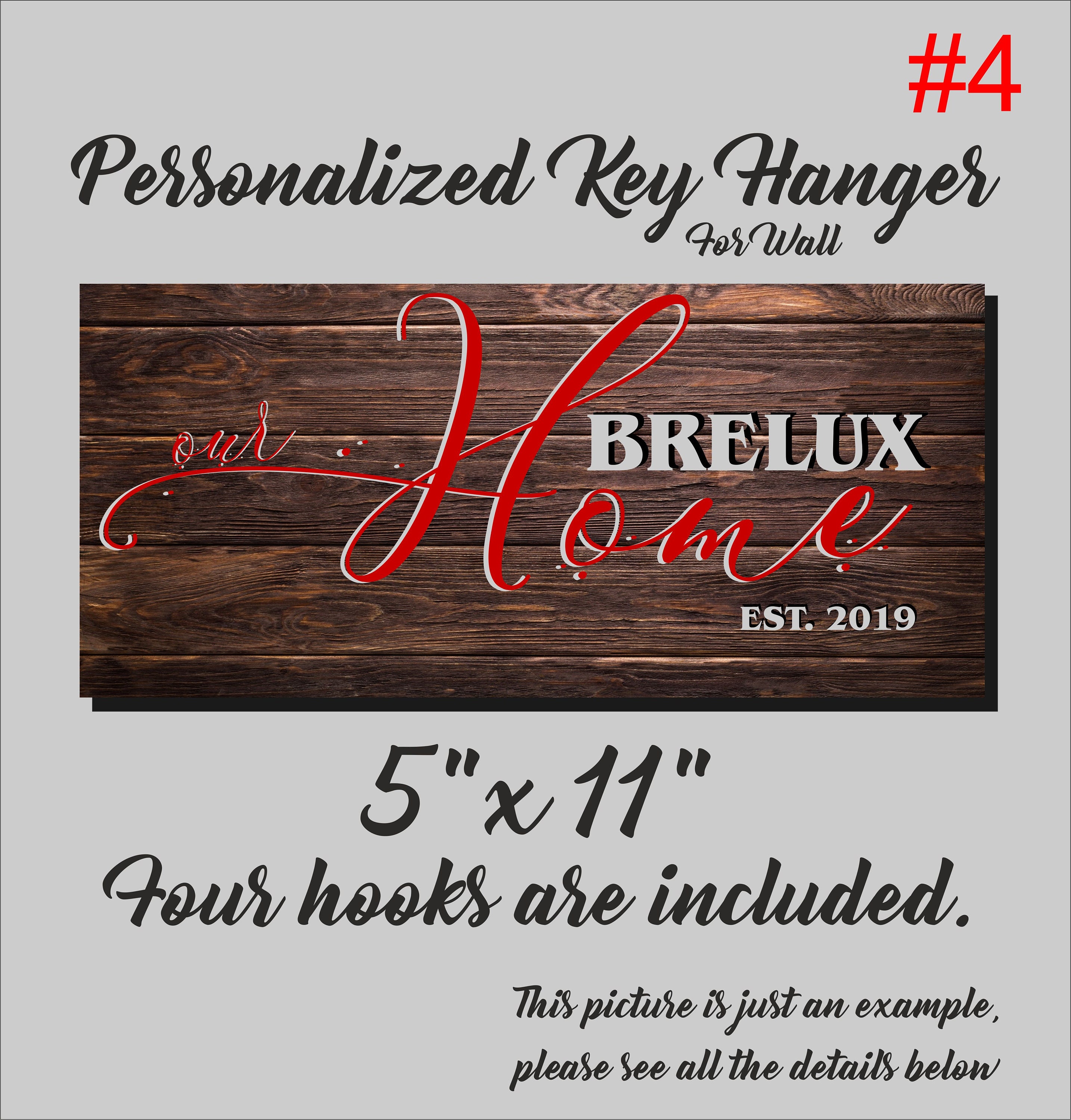 Key Holder for Wall Personalized Family Key Rack Organizer - Etsy