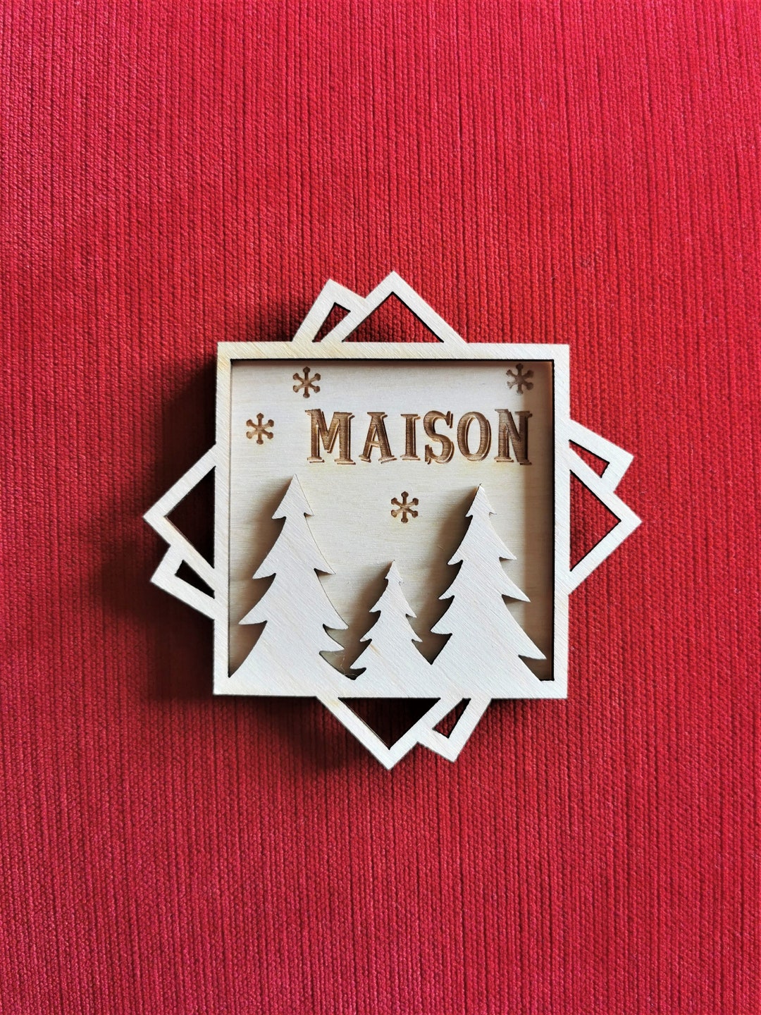 Christmas Tree Name Decoration, Personalized 3D Wooden Ornament ...