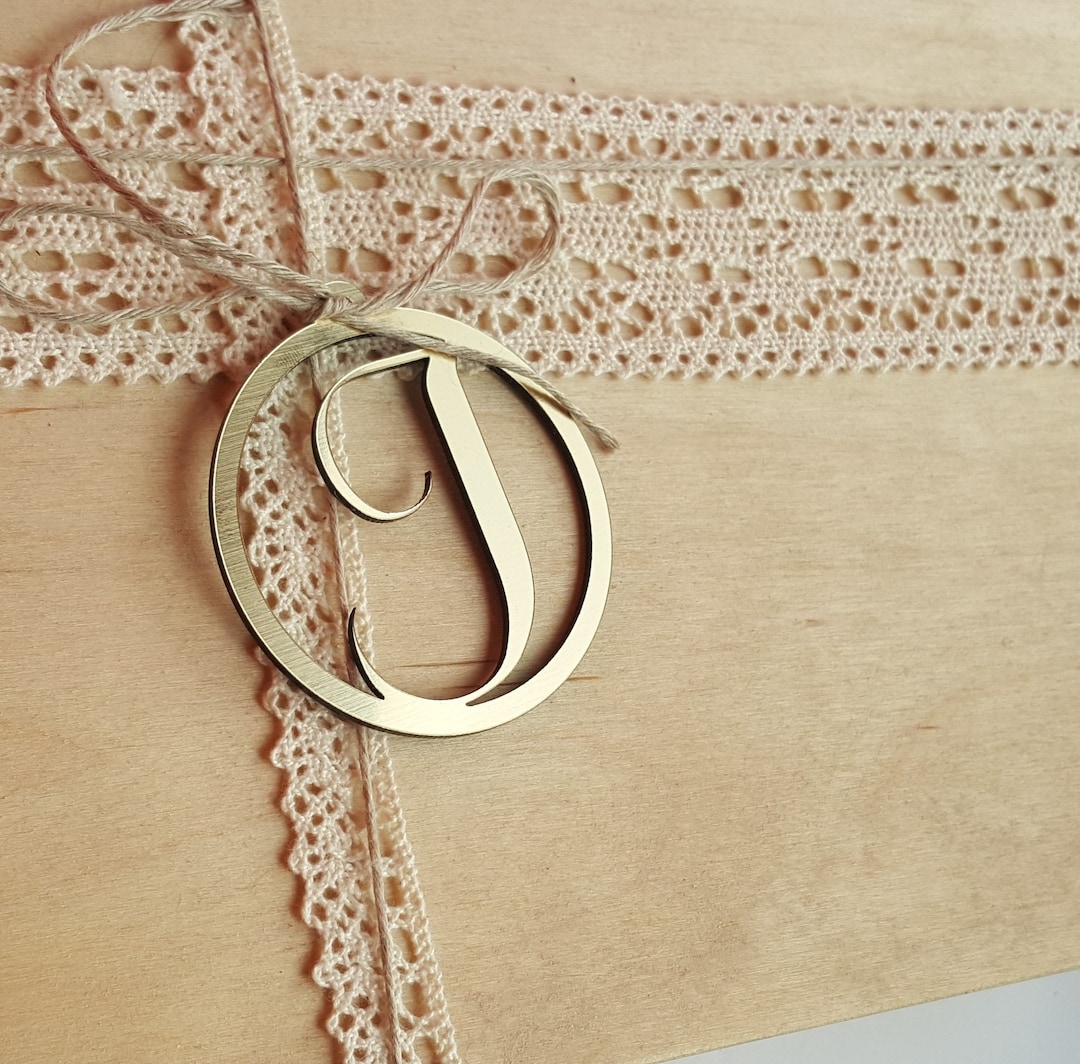 Custom Letter Gift Tag Acrylic Initial Label Personalized Laser Cut ...