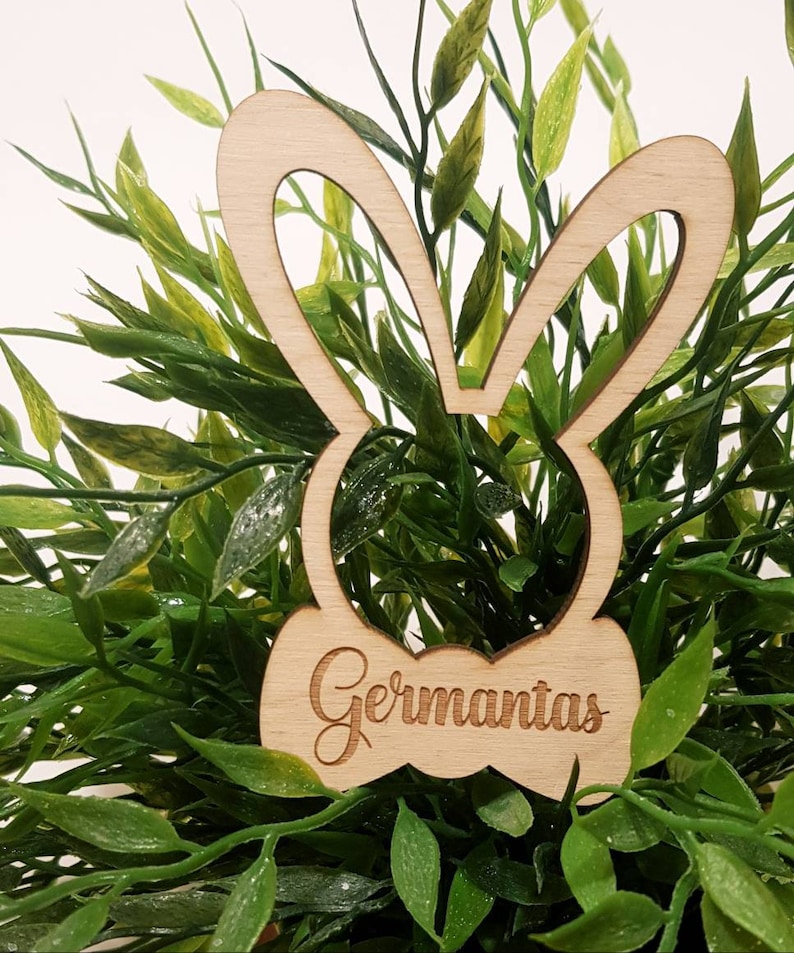 Personalized Easter Basket Tag: Laser Cut Wooden Bunny Ornament - Etsy