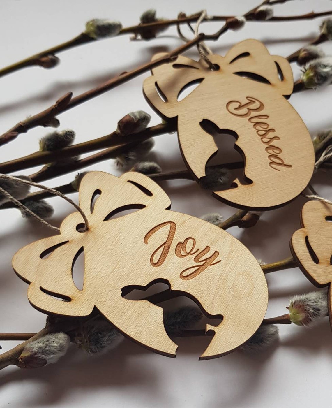 3 Engraved Easter Eggs Wooden Home Decoration Laser Cut - Etsy