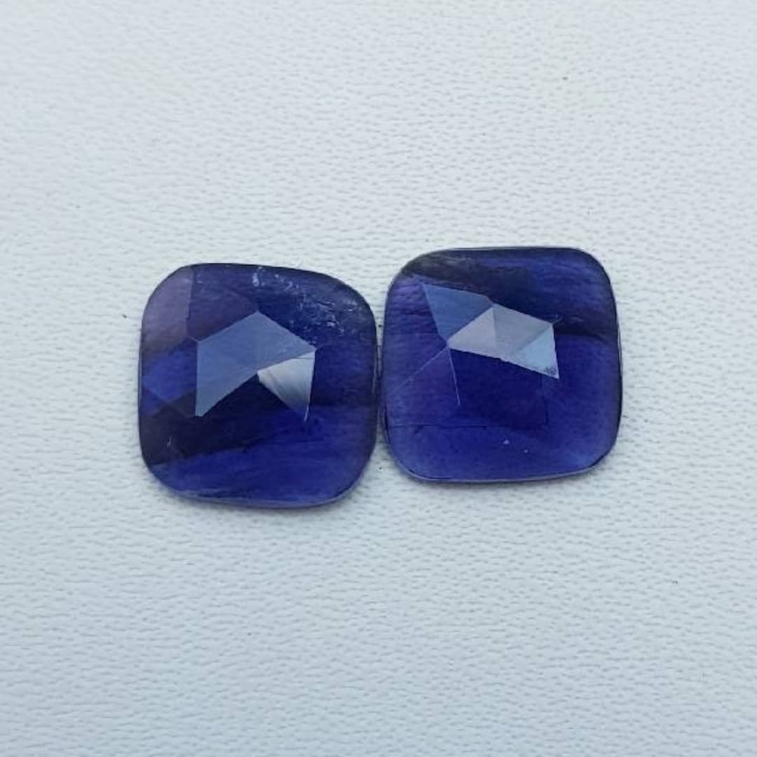 Natural Iolite Rose Cut Matching Pair Loose Gemstone for Earrings ...