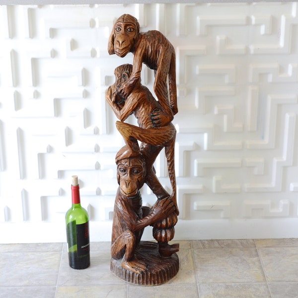 Large Monkey Statue - Etsy