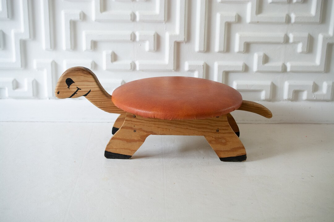 Vintage Turtle Stool, Child's Footstool, Wooden, Midcentury - Etsy