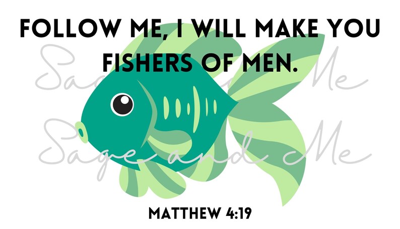 Fishers of Men Matthew 4 19, Goldfish Snack Tag, Gift Tag, Handout, LDS ...