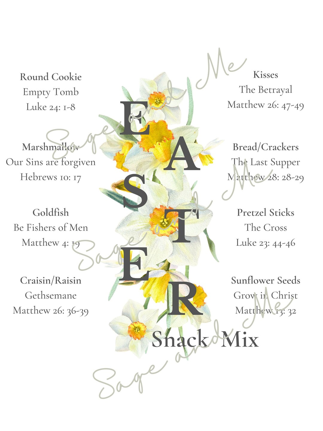 Easter Snack Mix, Church Handout, Church Treat, Jesus Died for Us ...