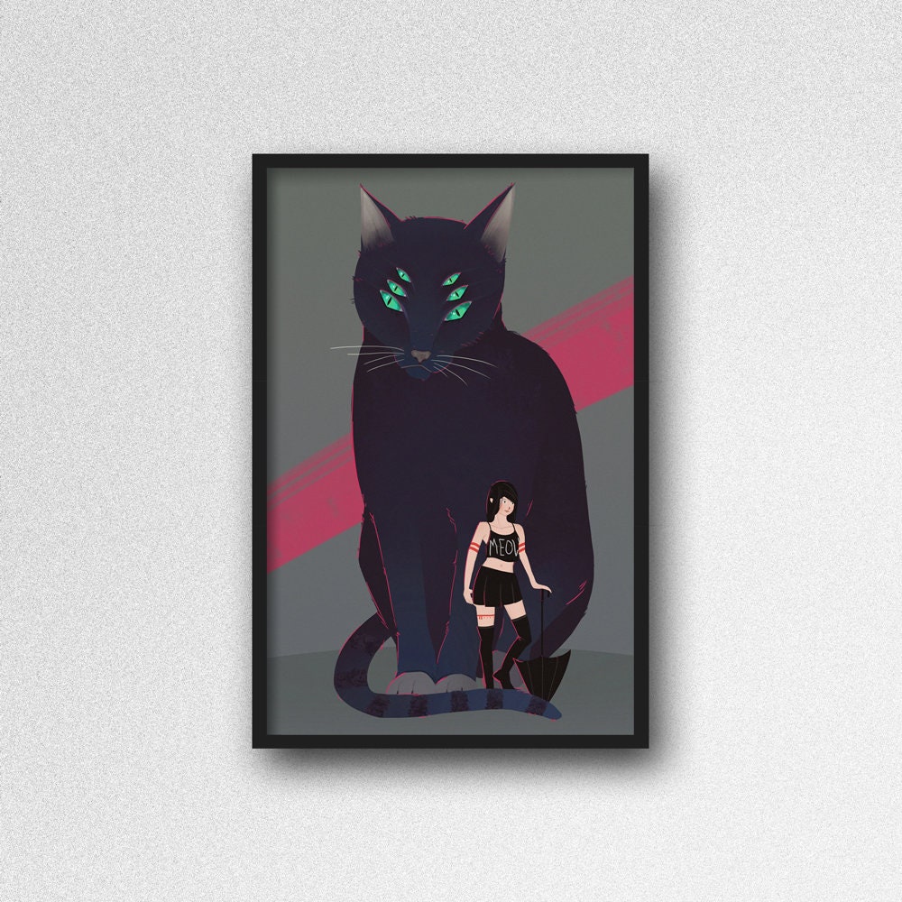 Cat Girl Poster - Etsy