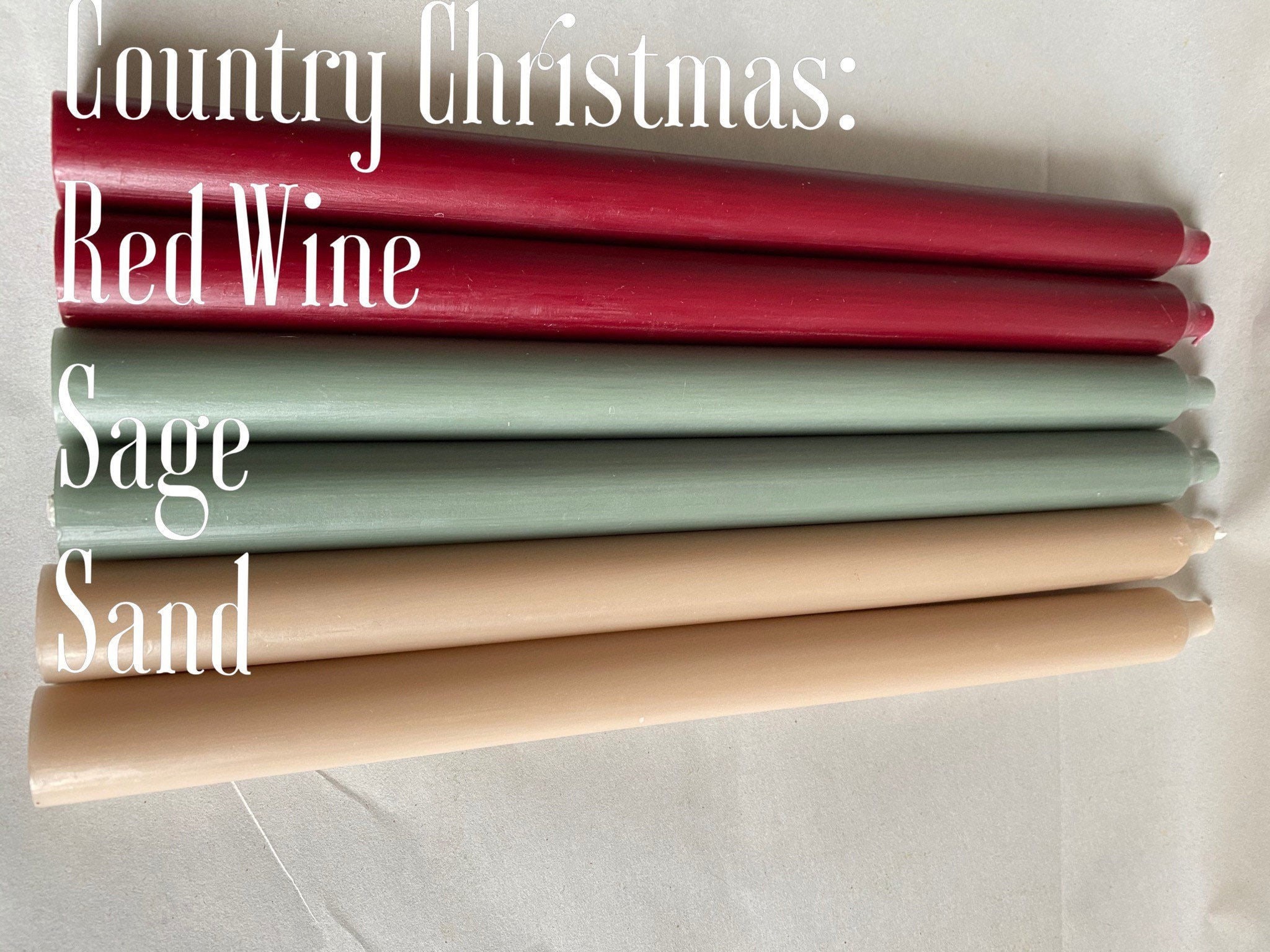 Red Taper Candles Candlesticks in multi colors 12'' | Etsy