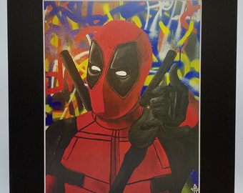 Deadpool Blood Splatter Art Print - Etsy