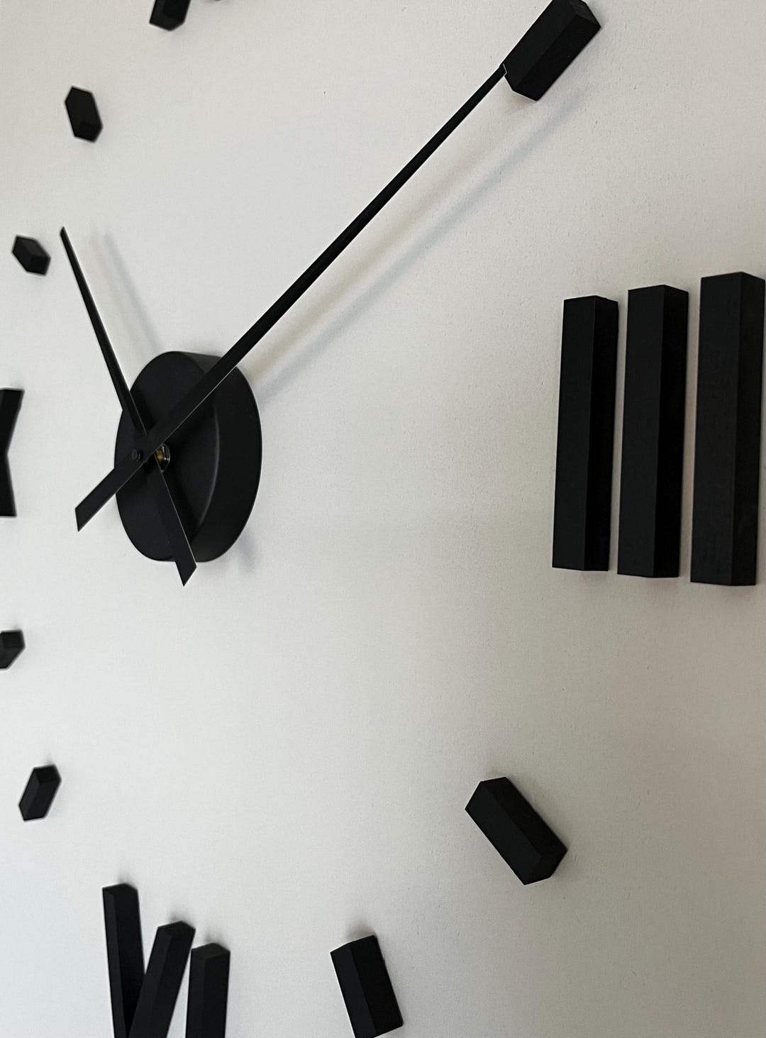 Kasper'o'clock Black - Large Designer Wall Clock Made of Solid Wood - Etsy