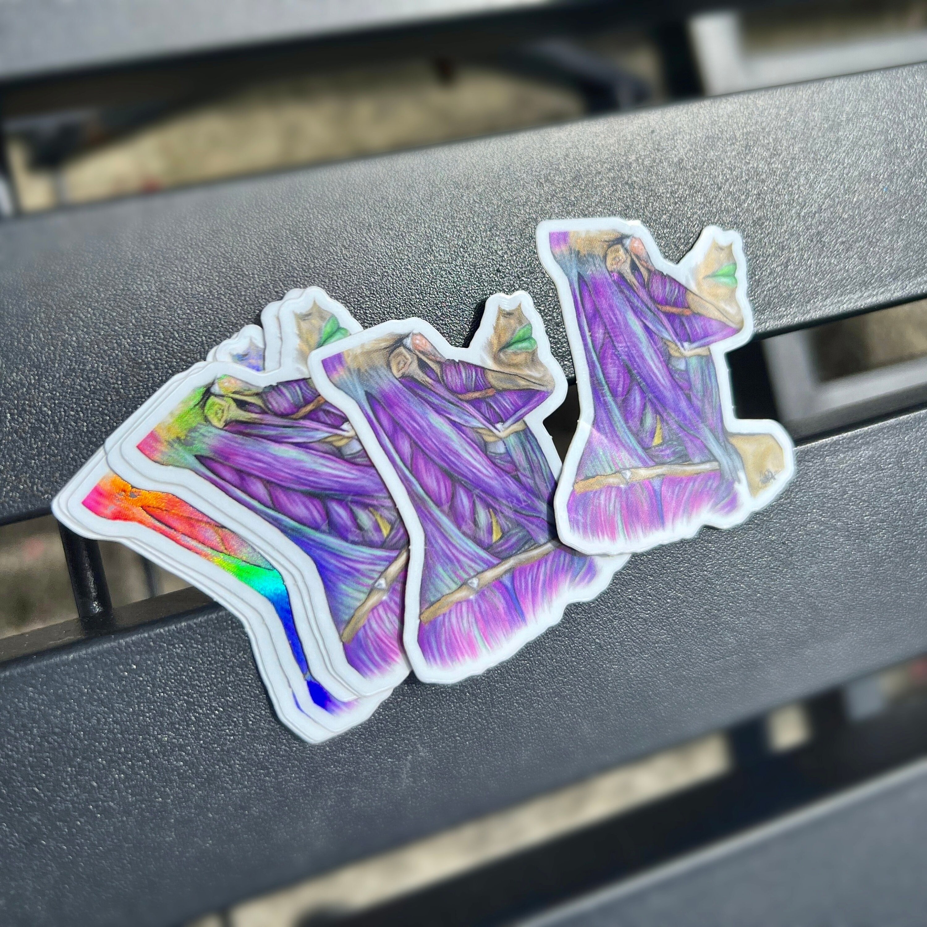 Anatomy Sticker, Holographic Lateral View of Neck, Hand Drawn Sticker ...