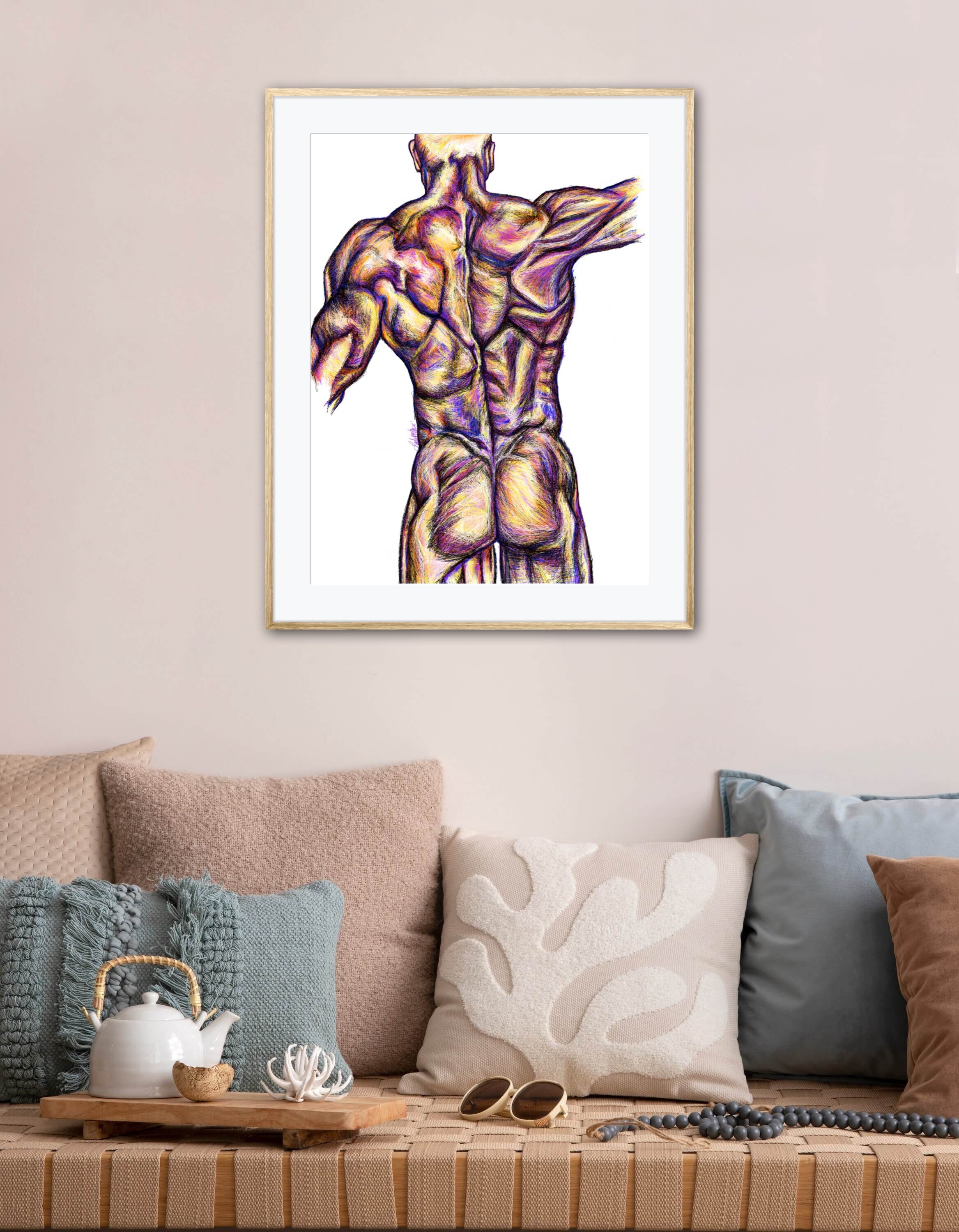 Surface Anatomy of Back V. 2.0 Vibrant Colors,digital Hand Drawn Art ...