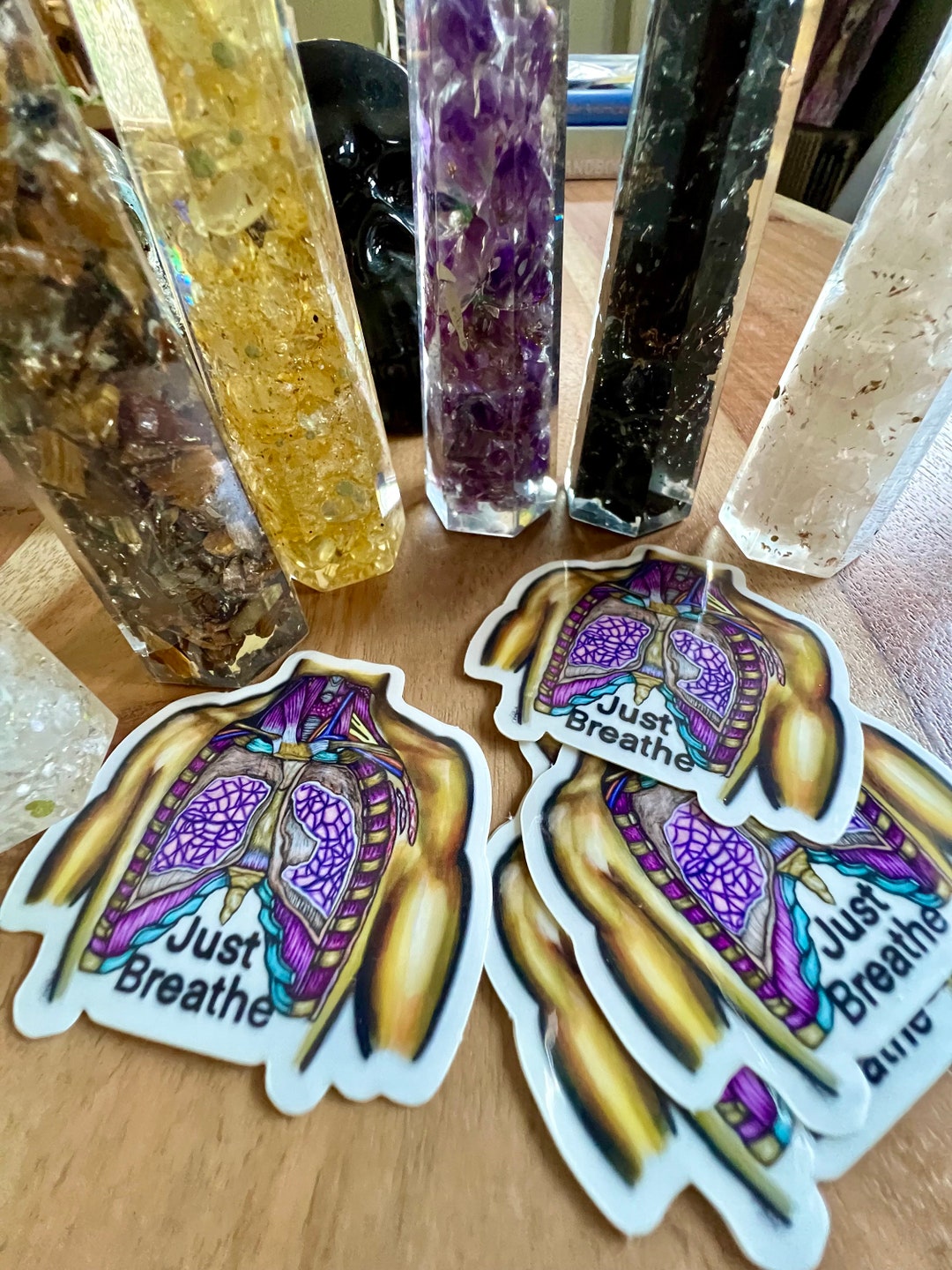 Anatomy Sticker, Clear, See Thru Vinyl -just Breathe, Self Care Mental ...