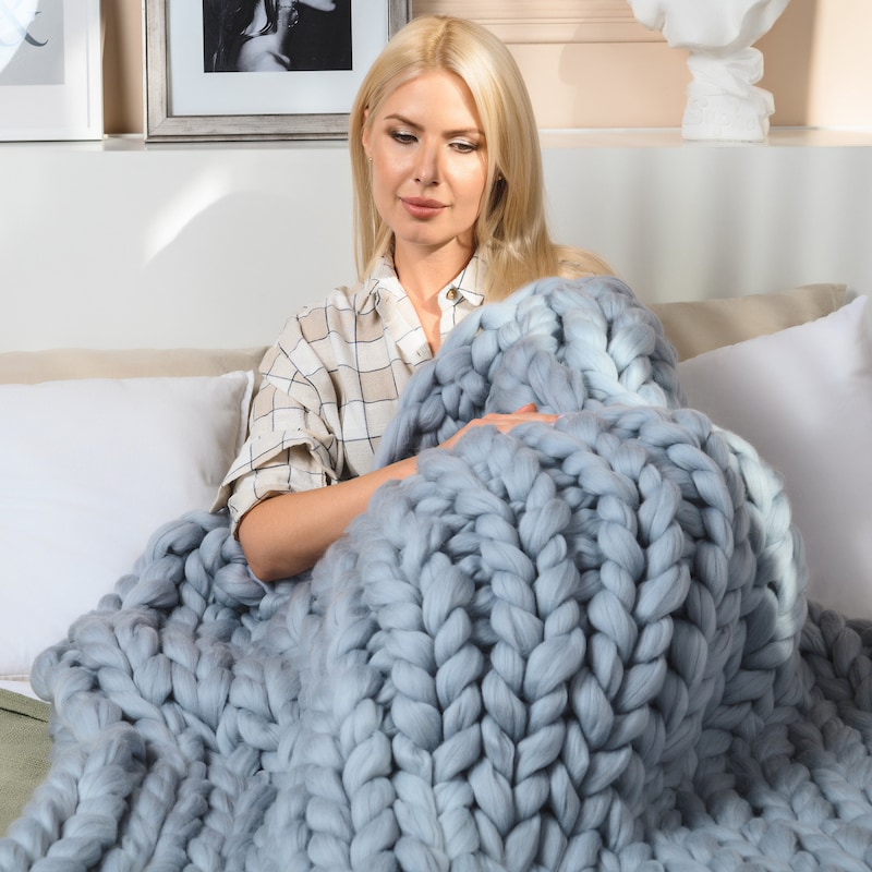 Chunky Wool Blanket - Etsy