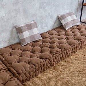 Bench Cushion Seating, Velvet Tufted Custom Pillow, Floor Cushion ...