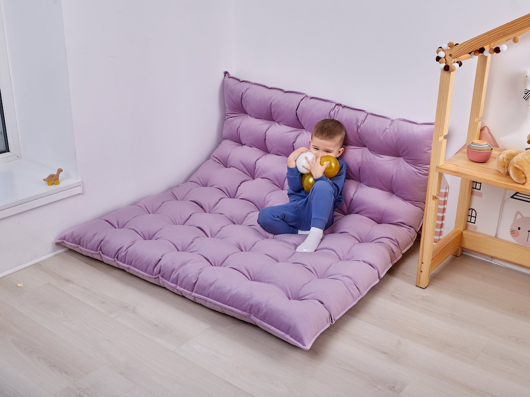 Kids Floor Cushion, Water Repellent Custom Floor Pillow, Velvet Seat Cushion, Reading Nook ...