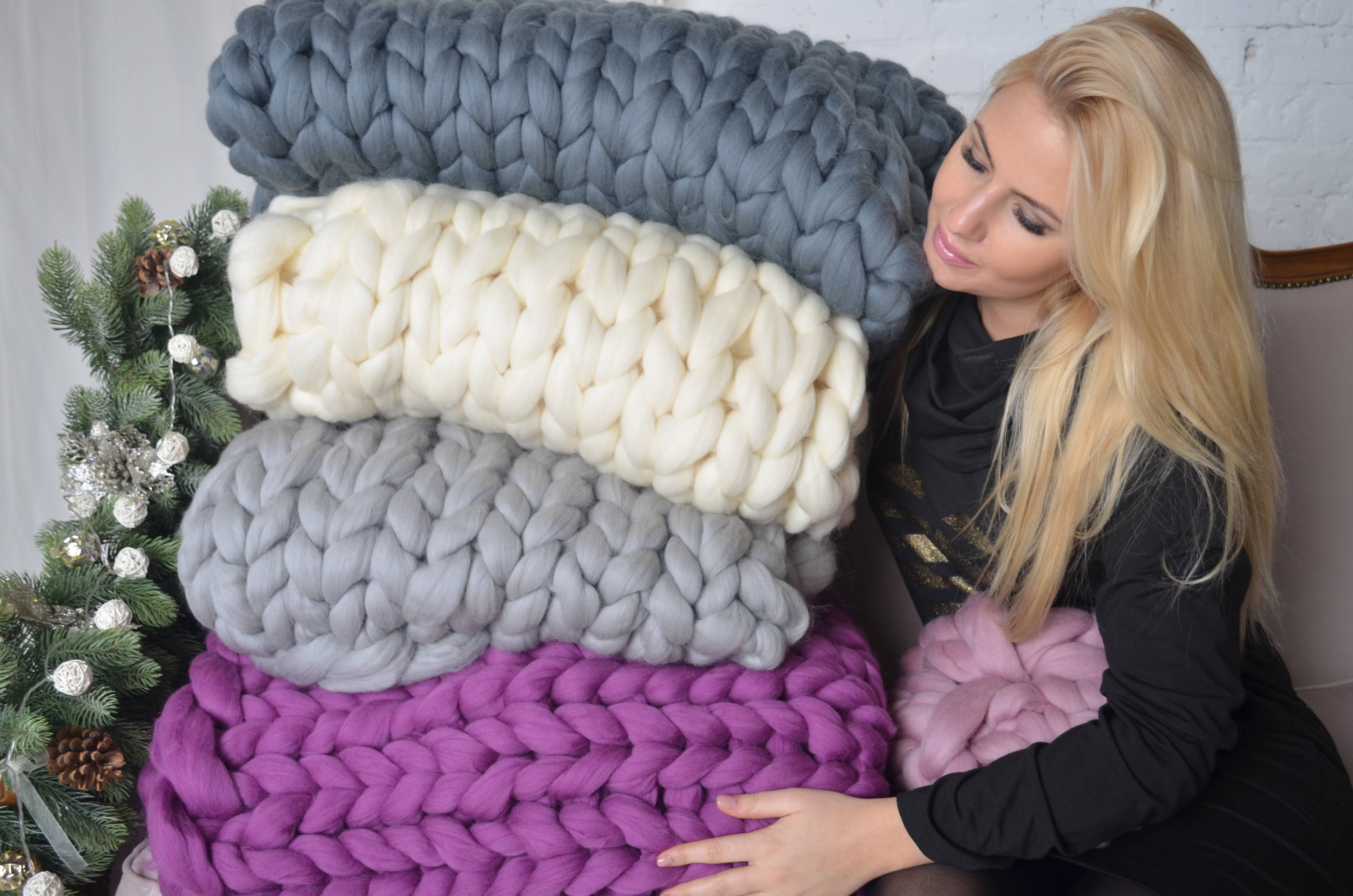 Сhunky Knit Blanket Big Knit Blanket Large Knit Blanket | Etsy