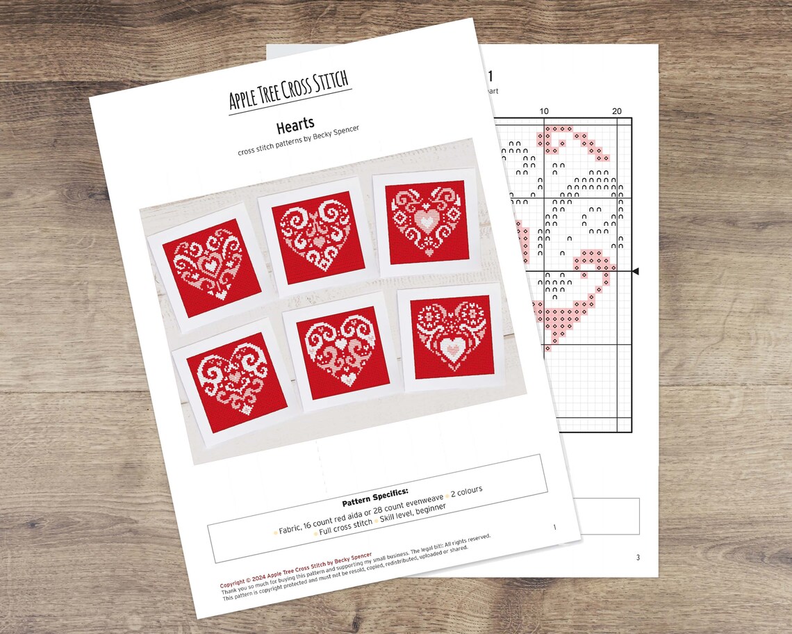 Heart Cross Stitch Patterns, Love Cross Stitch, Red Heart Patterns PDF ...