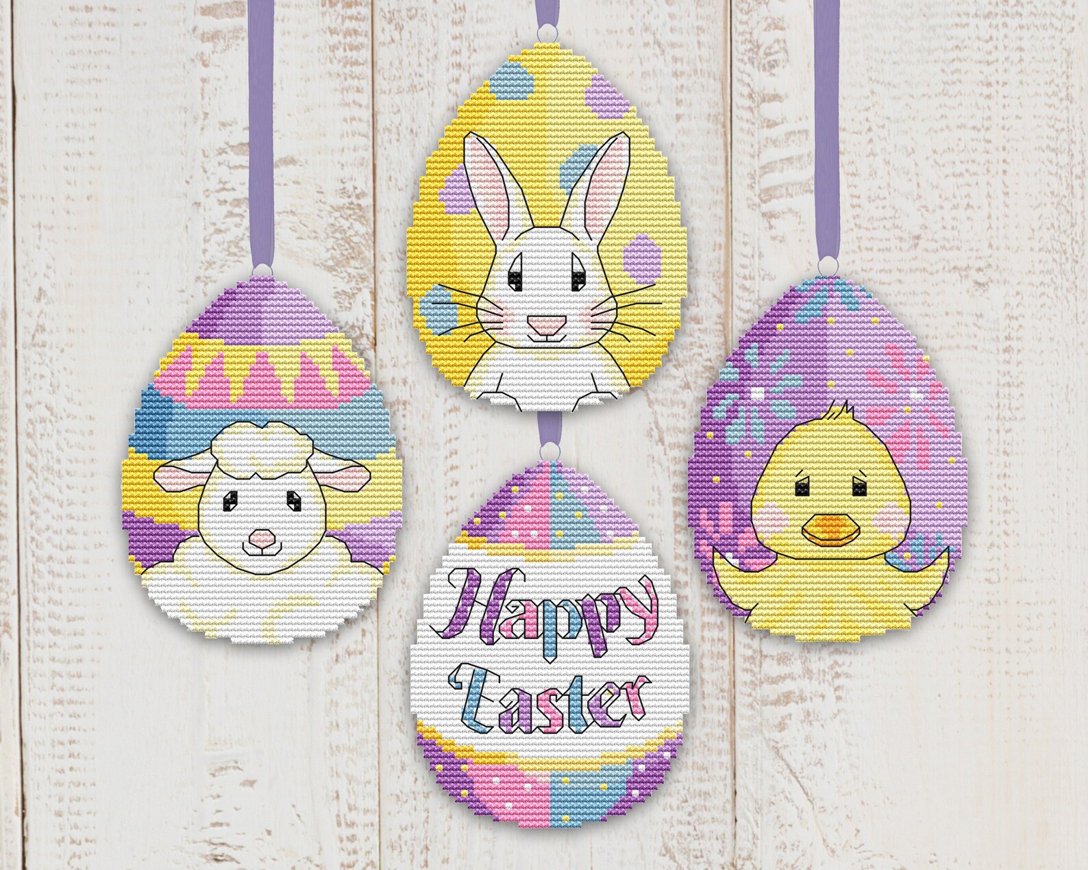 Easter Egg Ornaments Cross Stitch Pattern Instant Download - Etsy