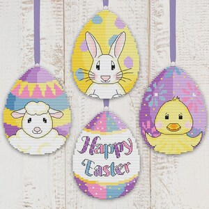 Easter Egg Ornaments Cross Stitch Pattern - Instant Download PDF - Etsy