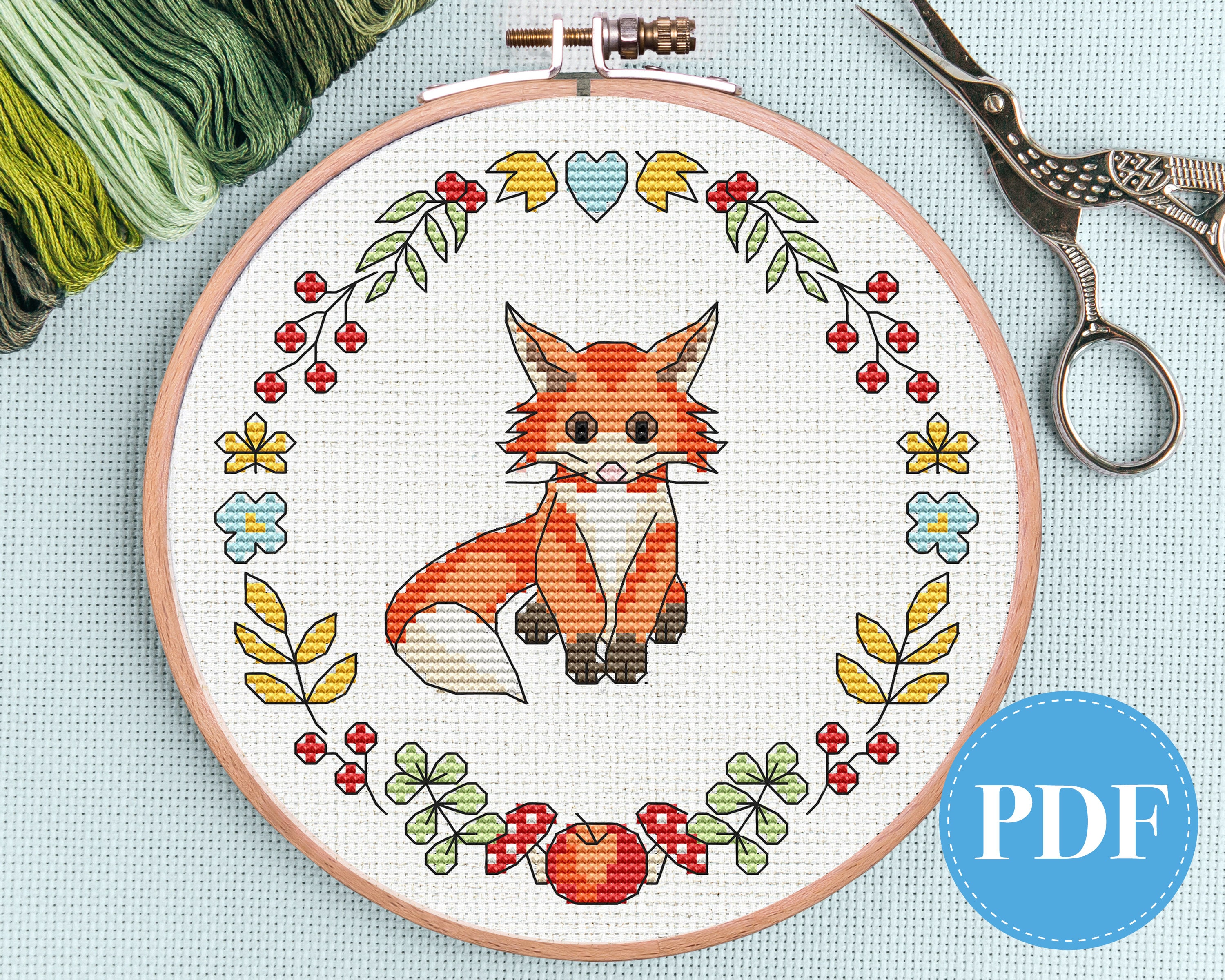 Fox Cross Stitch Pattern Instant Download PDF - Etsy
