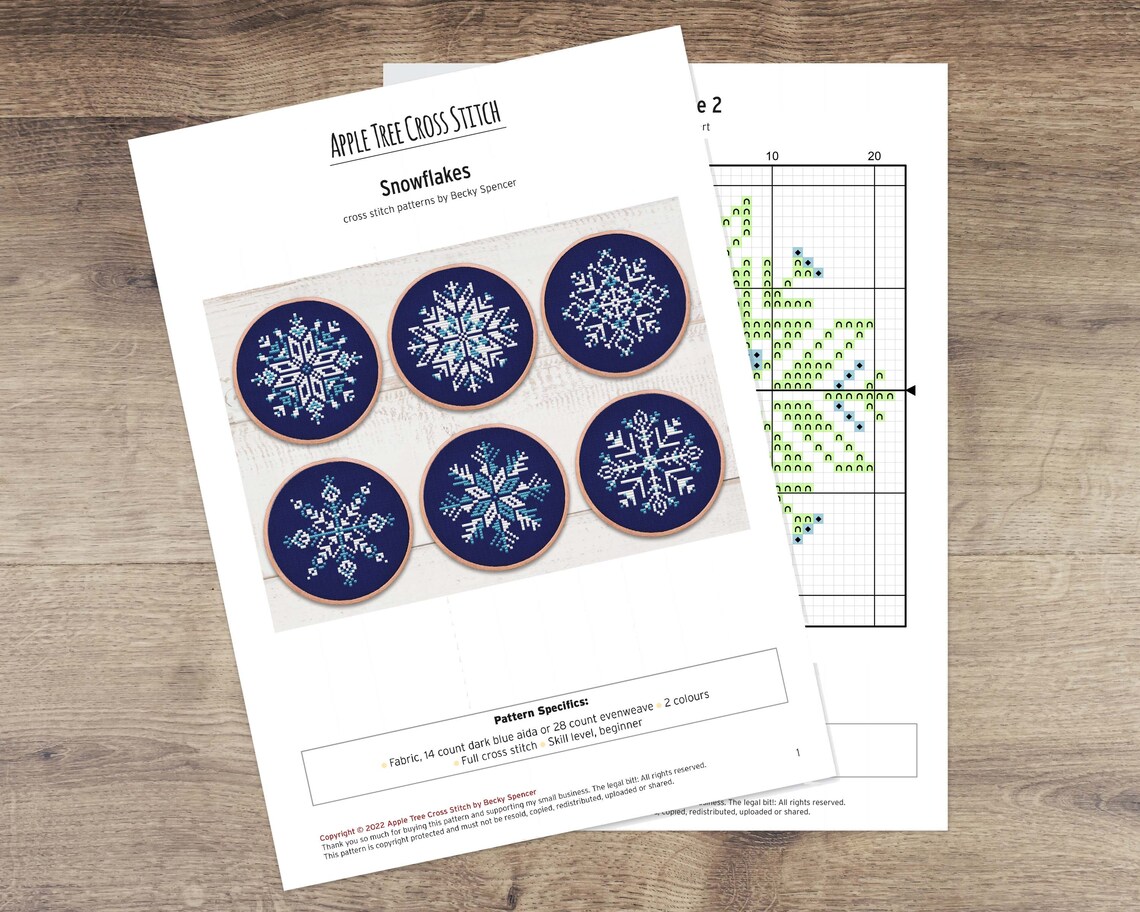 Snowflake Cross Stitch Patterns PDF Instant Download - Etsy