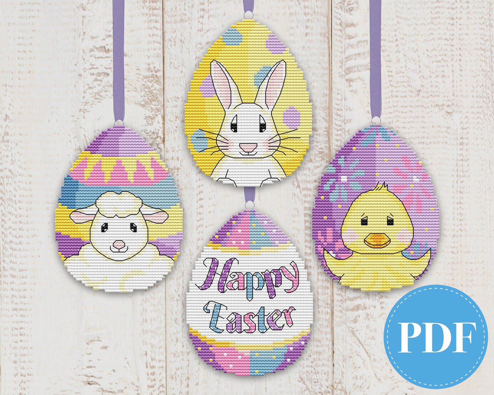 Easter Egg Ornaments Cross Stitch Pattern Instant Download - Etsy