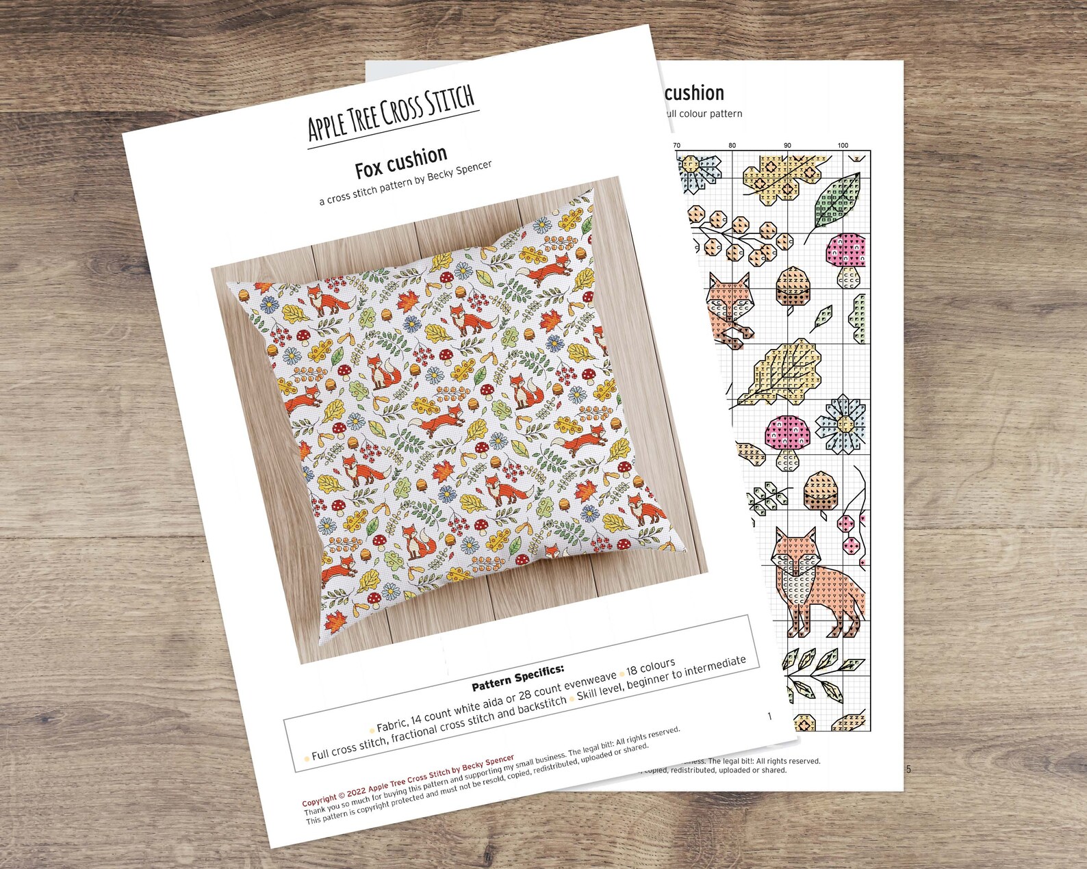 Fox Woodland Cross Stitch Pattern Instant Download PDF - Etsy UK
