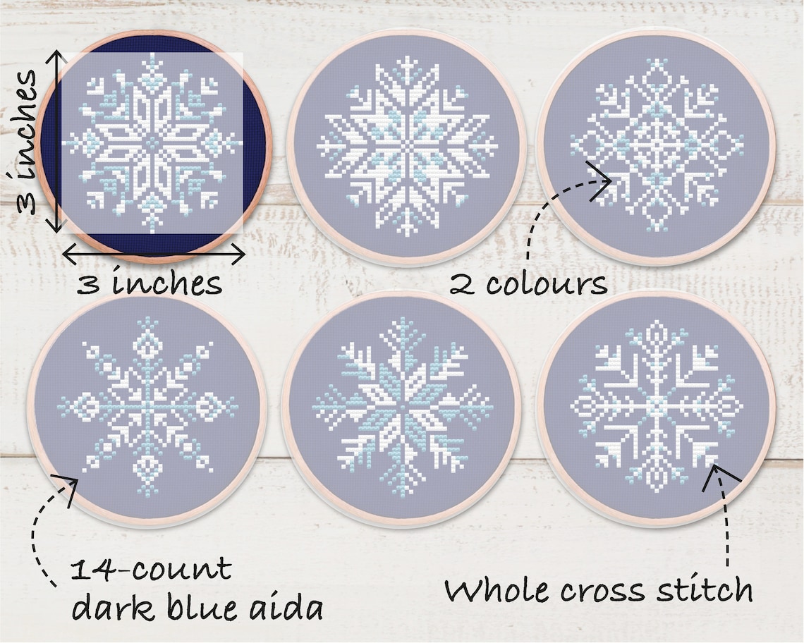 Snowflake Cross Stitch Patterns PDF Instant Download - Etsy