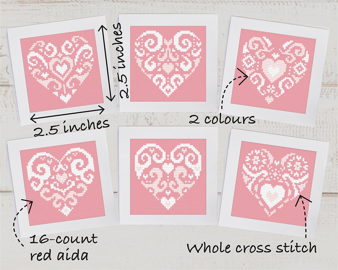 Heart Cross Stitch Patterns, Love Cross Stitch, Red Heart Patterns PDF ...