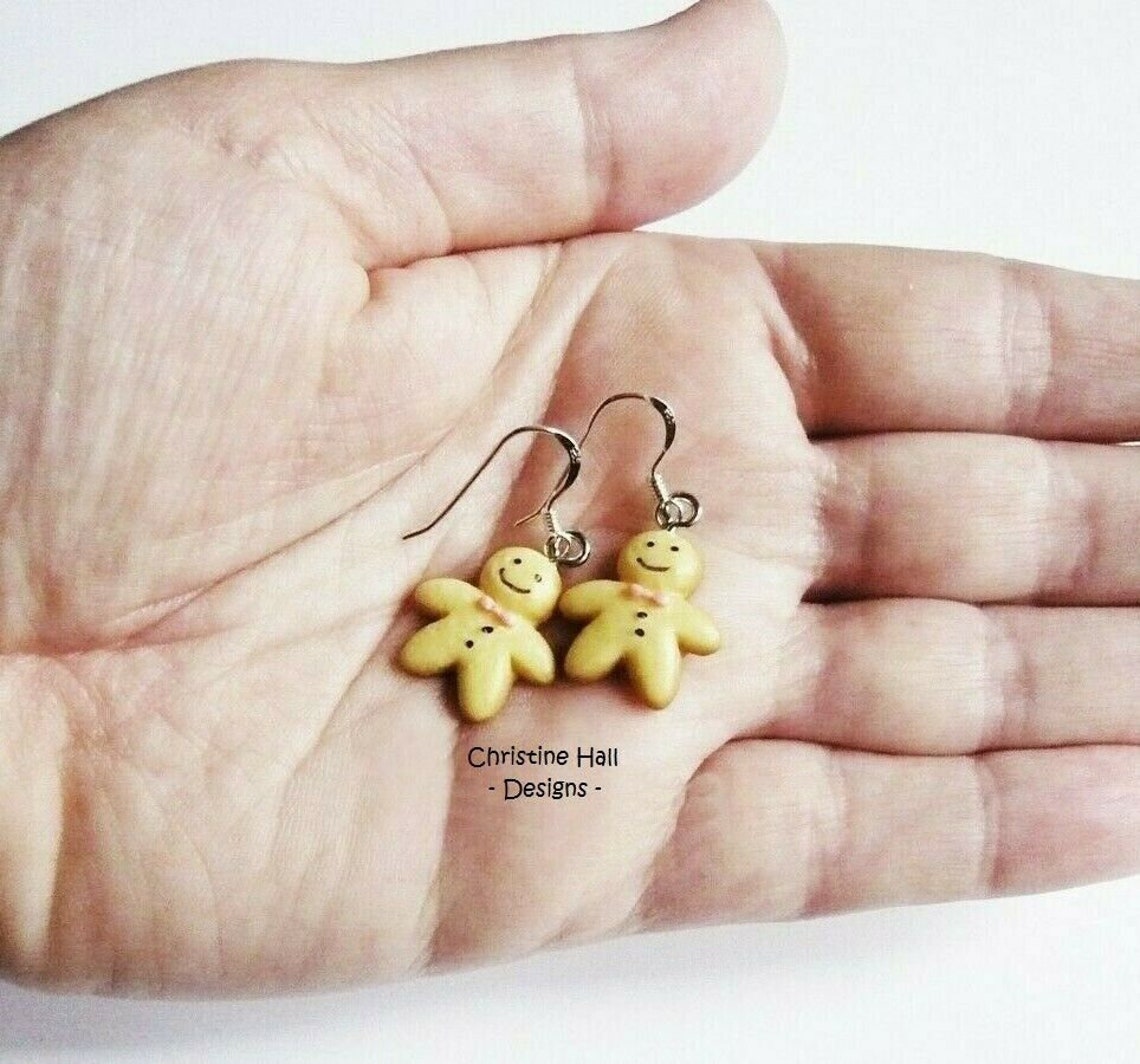 Christmas Gingerbread Men Man Fimo Festive Novelty Fun Handmade 925 ...