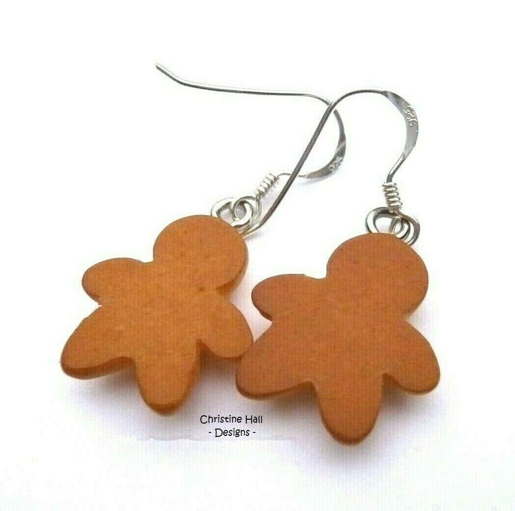 Christmas Gingerbread Men Man Fimo Festive Novelty Fun Handmade 925 ...