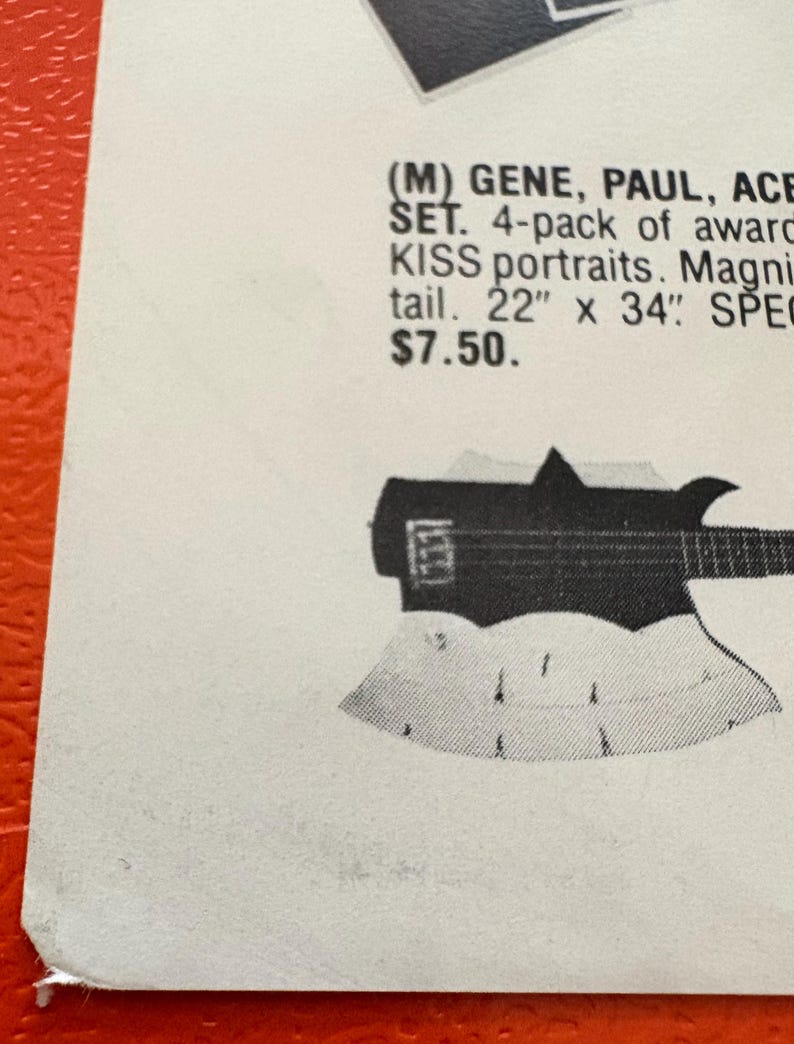 Vintage - Kiss 1980 Unmasked- Order Form - Aucoin Mgt - RARE! - Etsy