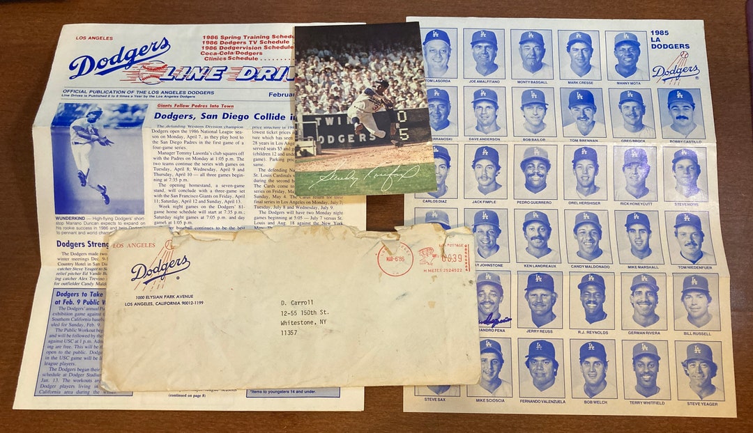Vintage Los Angeles Dodgers - 1985-86 - Bundle - Newsletter - Schedule ...