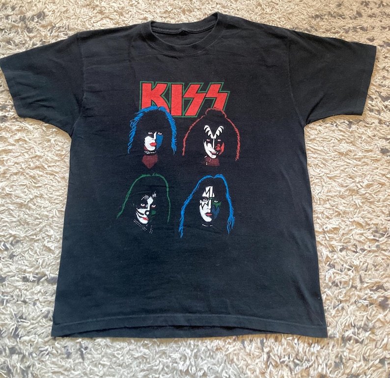 Vintage - Kiss - Ace, Gene, Paul, Peter, Eric Unmasked - 1980s T-shirt ...
