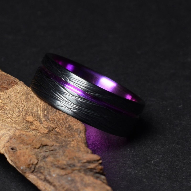 Black Purple Ring - Etsy