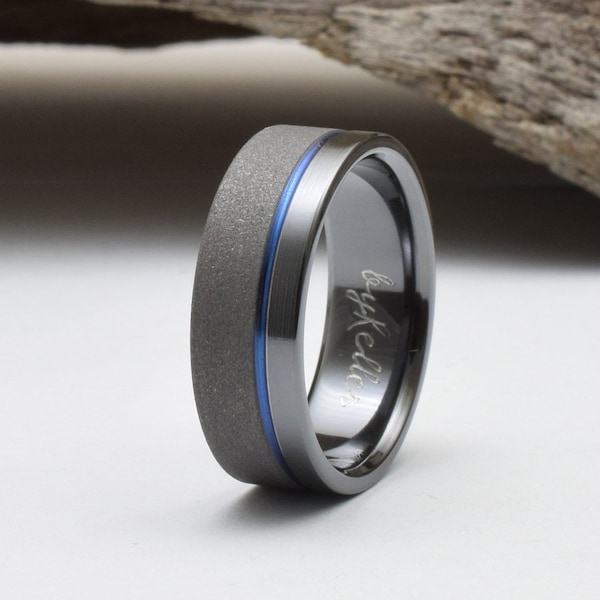 Blue Titanium Ring - Etsy