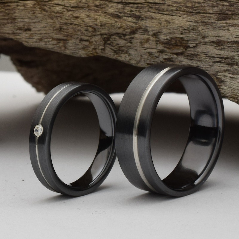 Black Wedding Rings - Etsy
