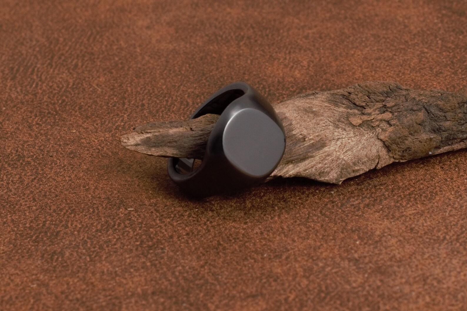 Black Titanium Signet Ring Men - Etsy