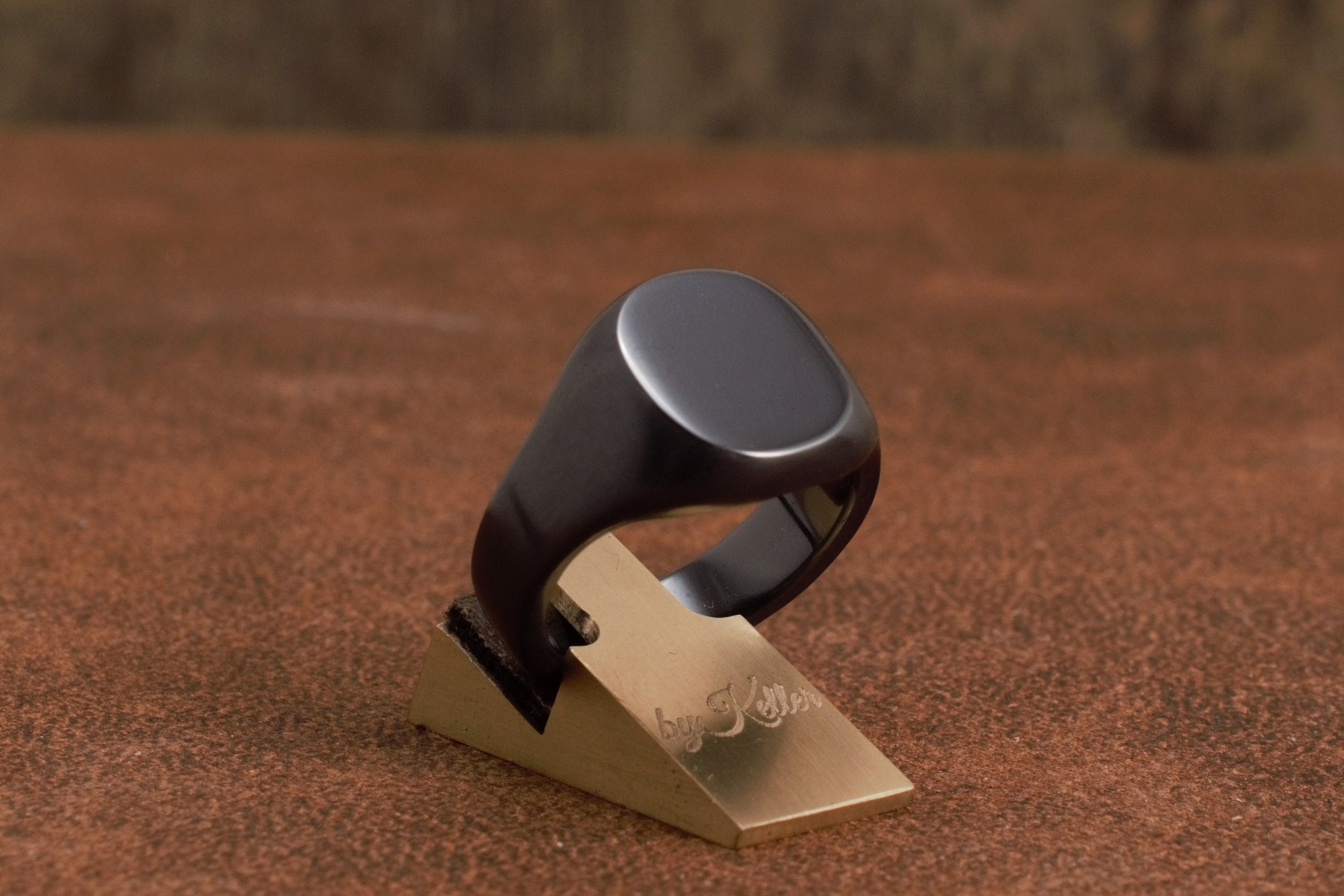 Black Titanium Signet Ring Men - Etsy