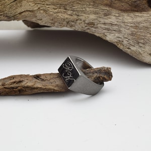 Titanium Signet Ring. Mens Personalized Signet Ring Made From Solid ...