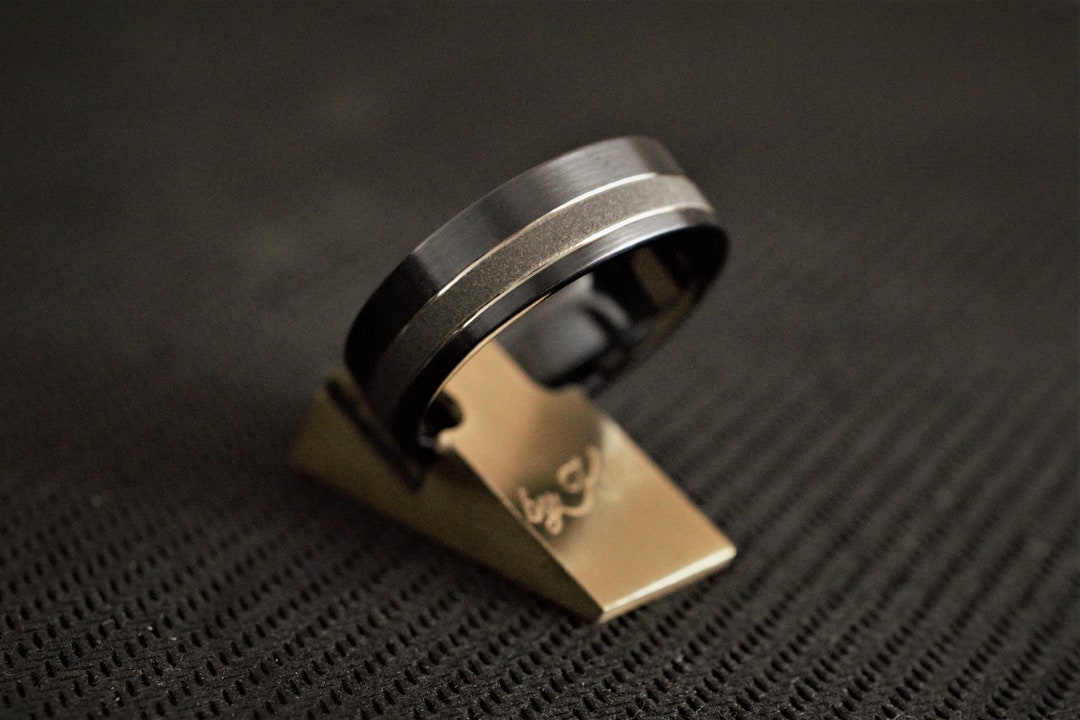 Mens Wedding Bands, Titanium Wedding Ring, Unique Titanium Ring, Bague ...