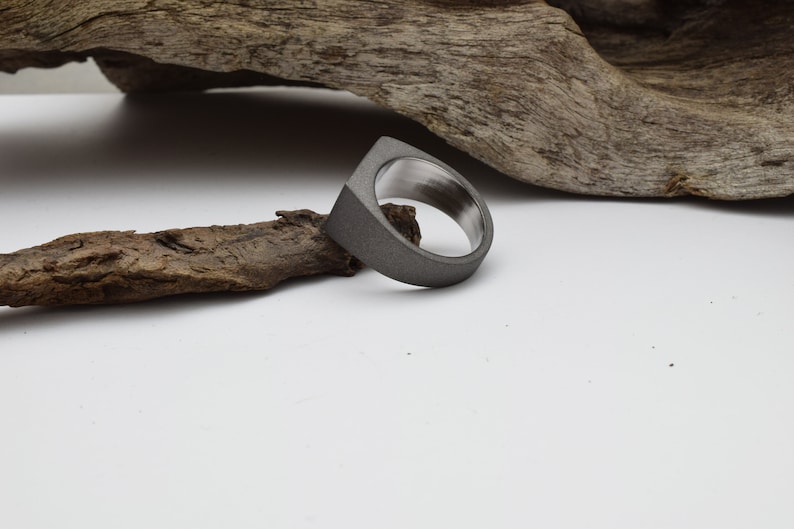Titanium Signet Ring. Mens Personalized Signet Ring Made From Solid ...
