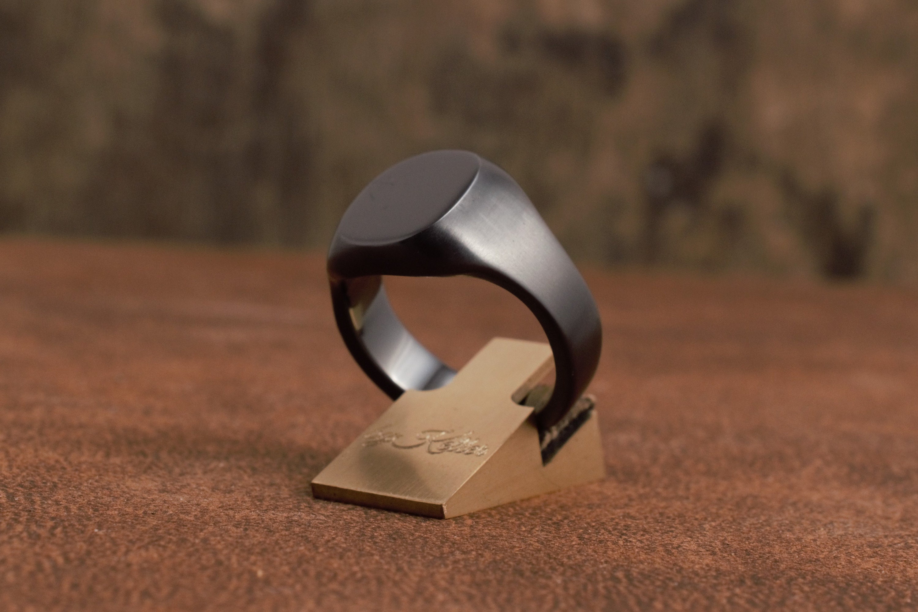 Black Titanium Signet Ring Men - Etsy