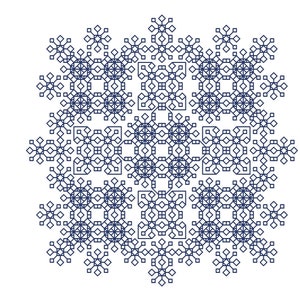 CRAZY PATCH Blackwork / Backstitch Pattern / Chart Counted Cross Stitch Geometric Patchwork ...