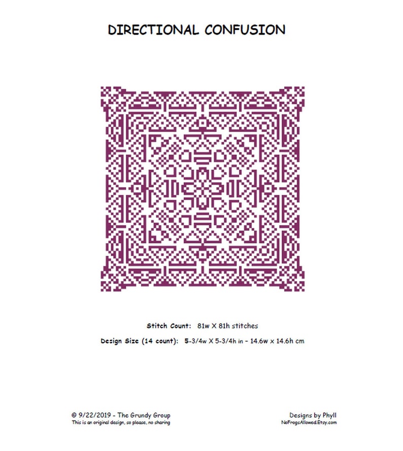Geometric Counted Cross Stitch Pattern / Chart, DIRECTIONAL CONFUSION ...